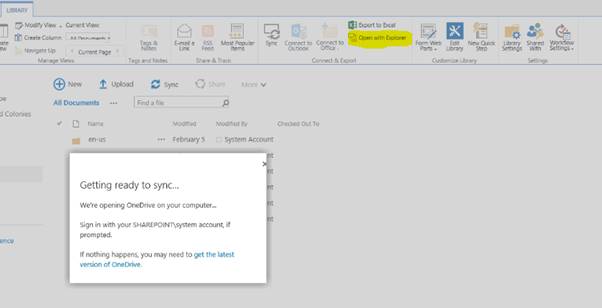 Sync Sharepoint 2019 Library To Local Folder 